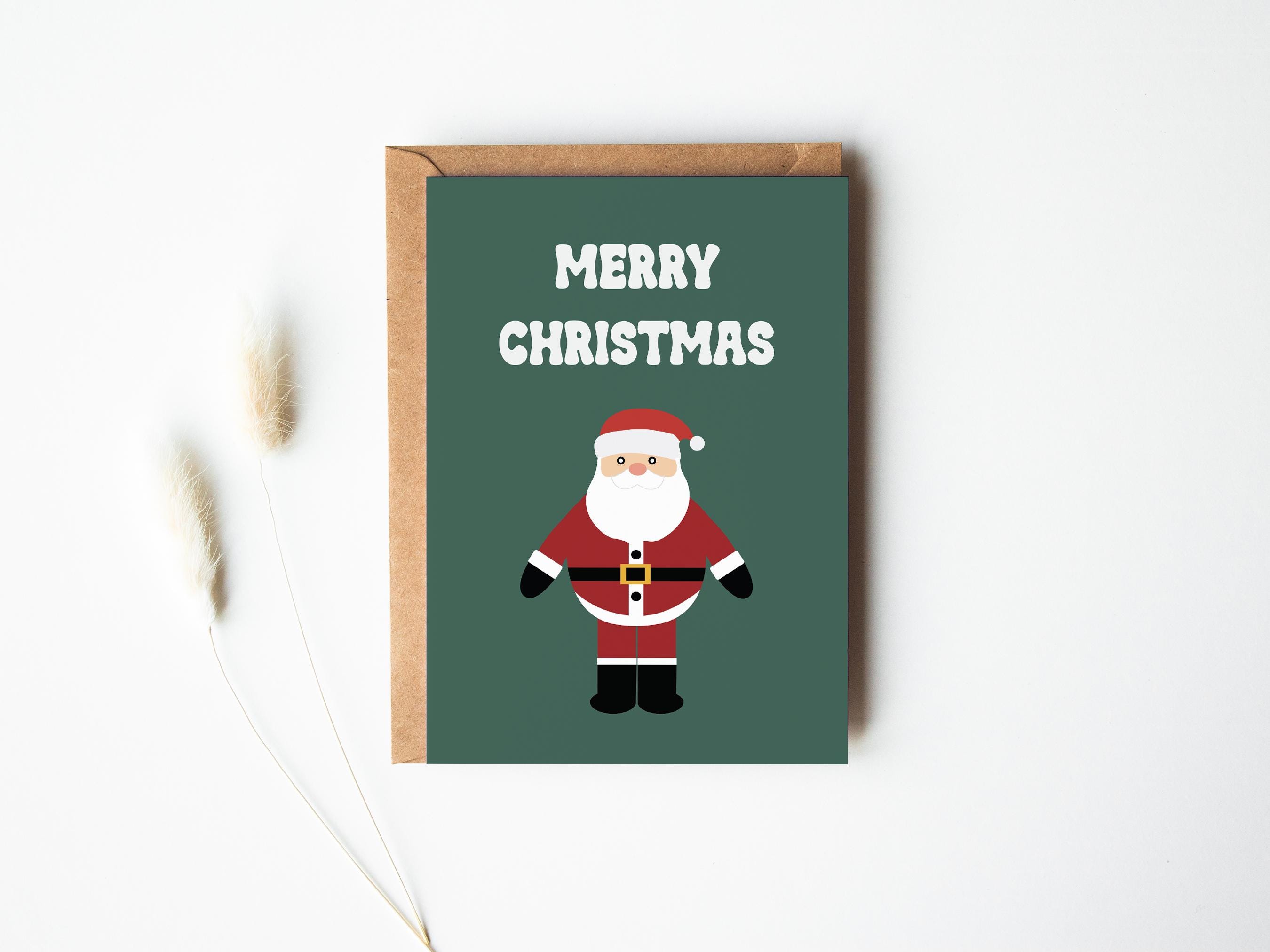 Santa Christmas Card, Christmas Cards, Christmas Card, Greeting Card ...