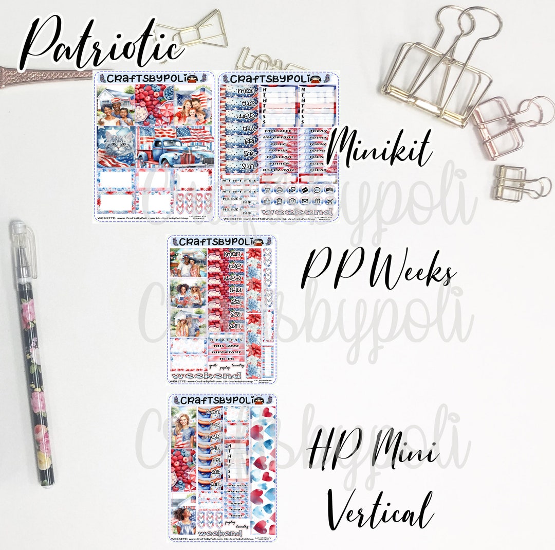 Patriotic Sticker Kit | Minikit Minihp Vertical Printpression Weeks ...
