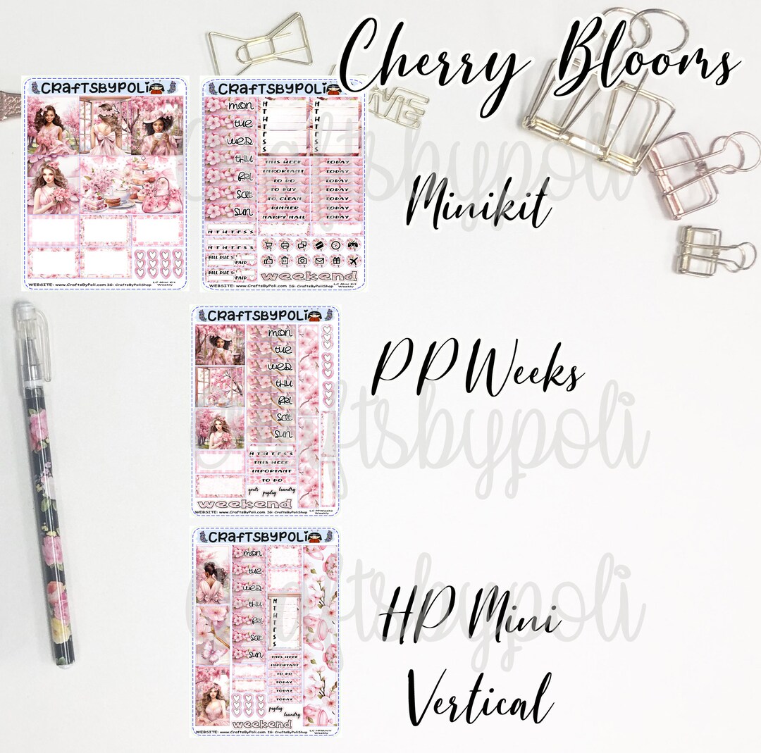 Cherry Bloom Sticker Kit | Minikit Minihp Vertical Printpression Weeks ...