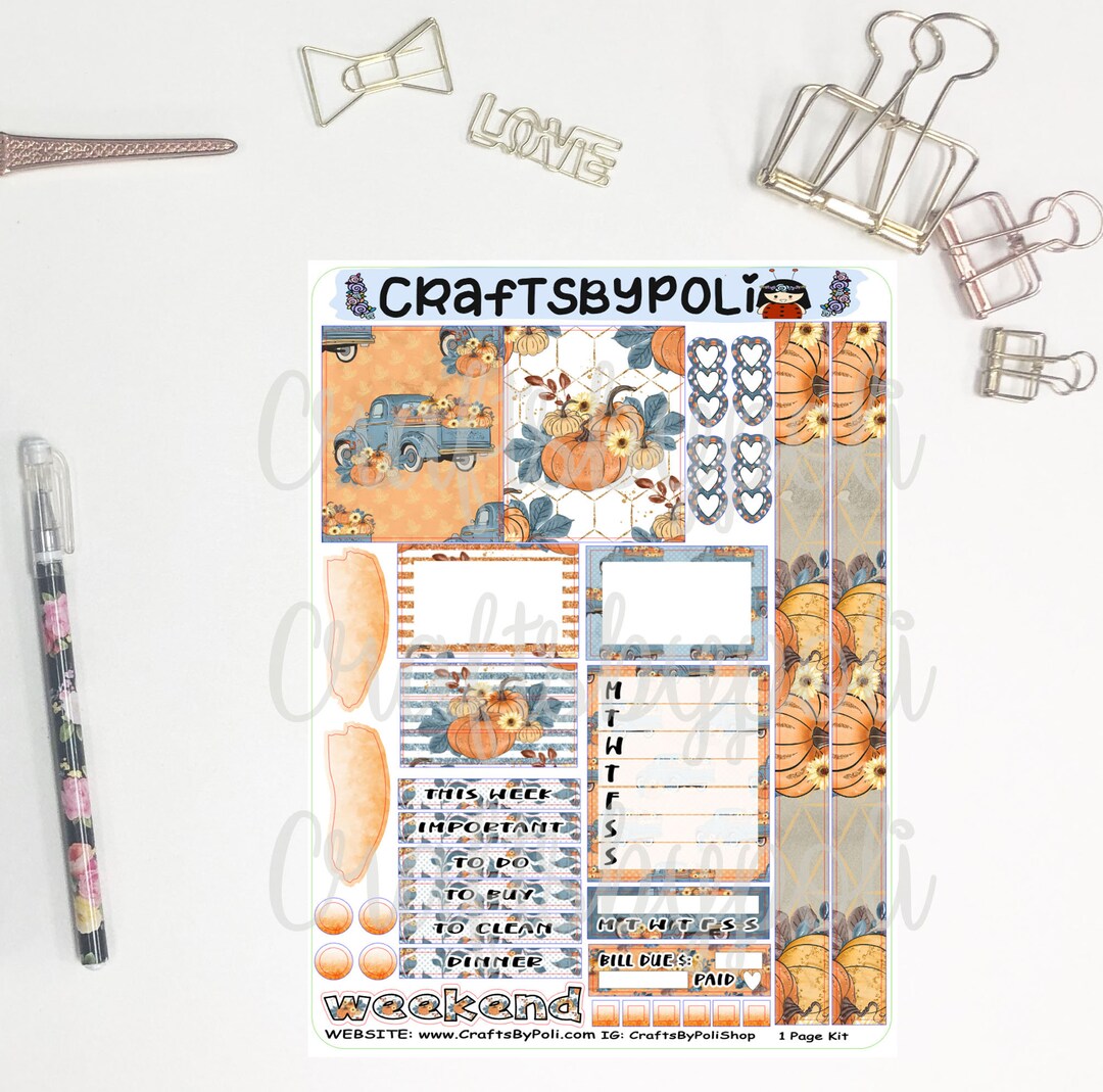 LC1P One Page Daily Sticker Kit Daily Kit Sticker Planning Sticker ...