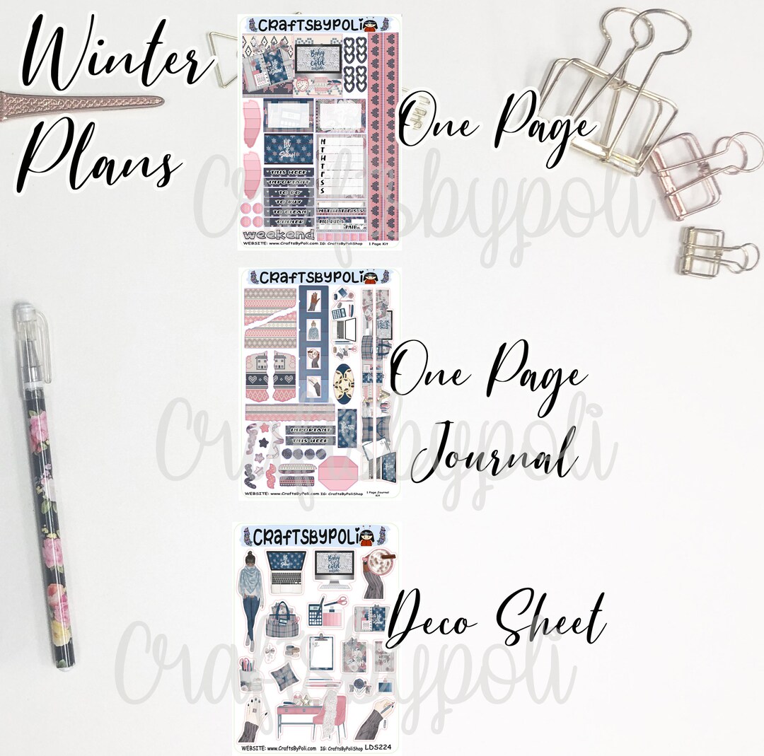 Winter Plans Sticker Kit | One Page Journal Deco Sticker Kit | Planning ...