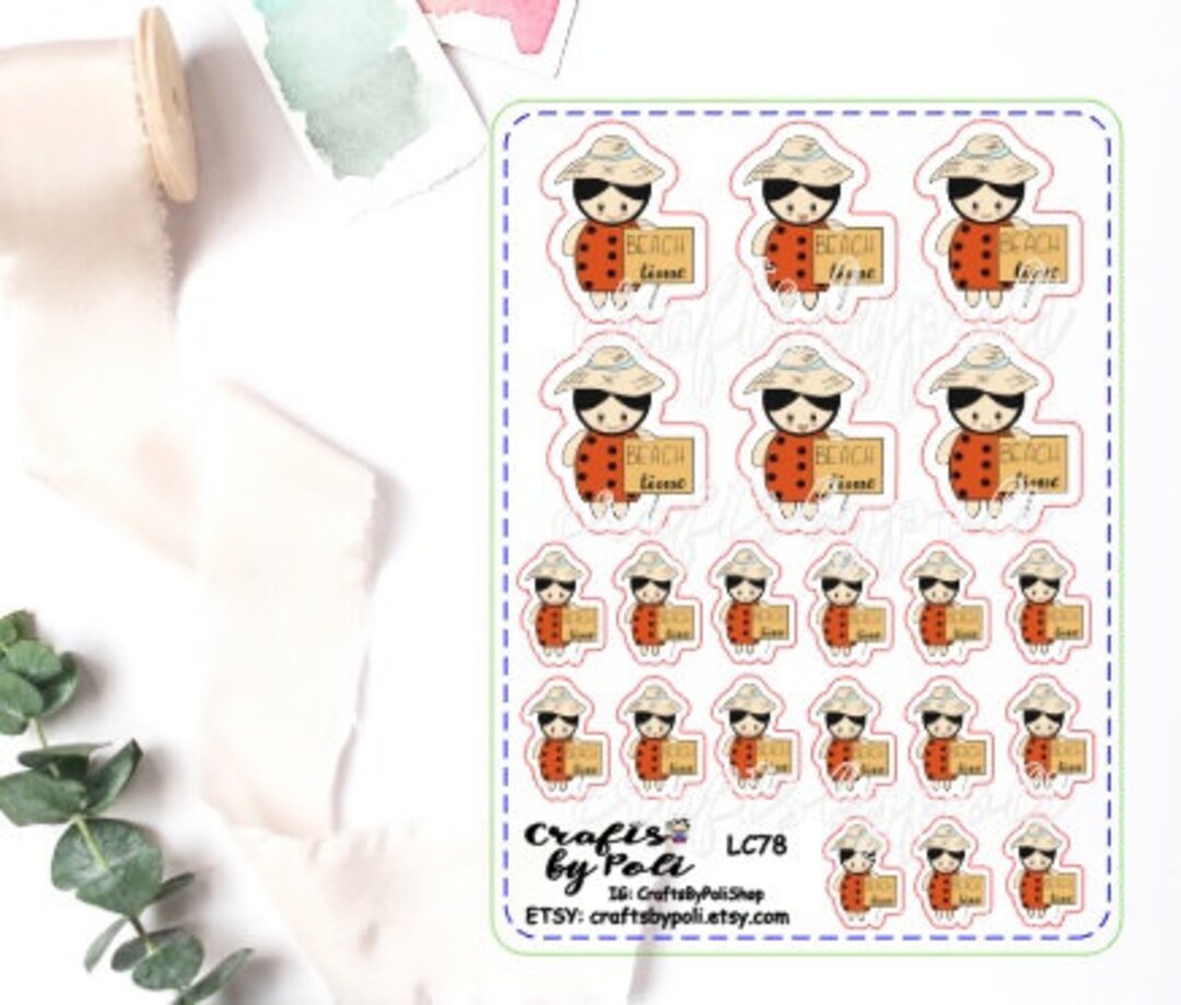 LC78 Loli Beach Time Sticker Beach Sticker Beach Banner Sticker Summer ...