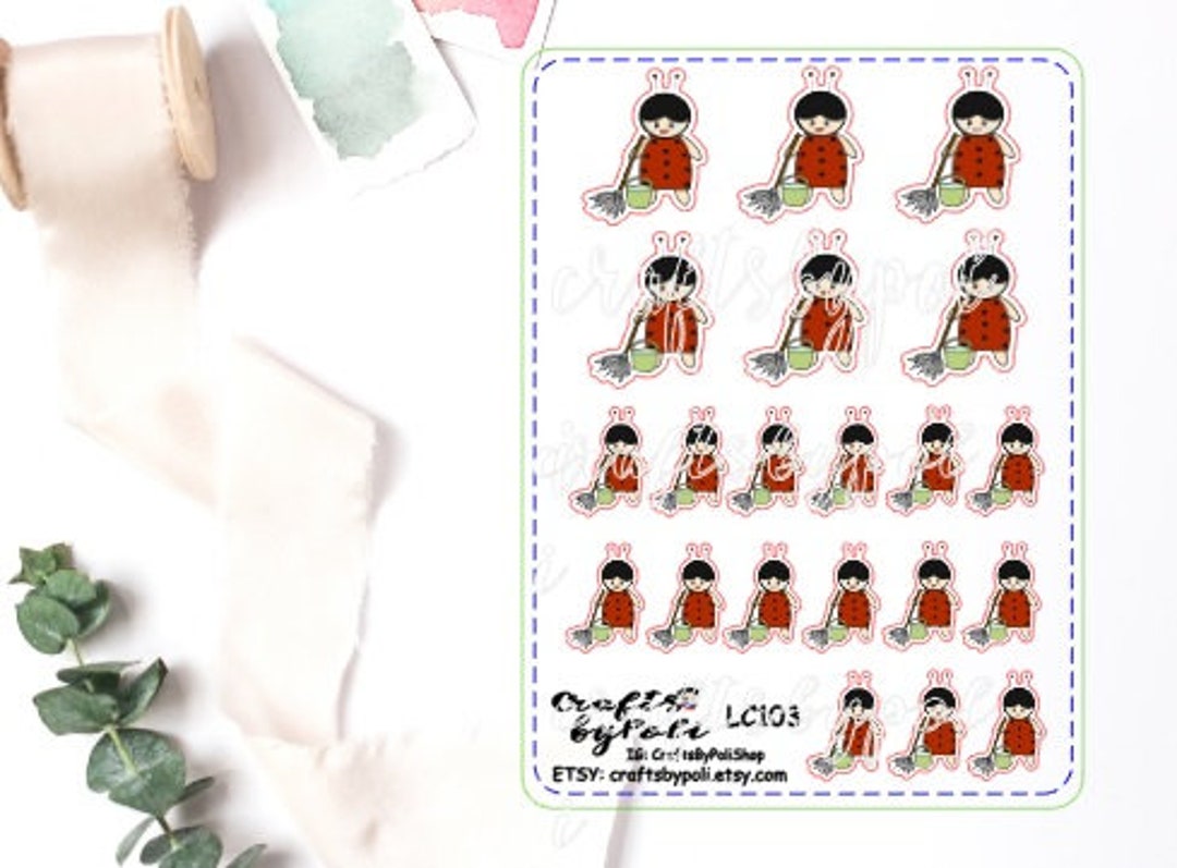LC103 Loli Mop Sticker | Mopping Sticker | Cleaning Sticker | House ...