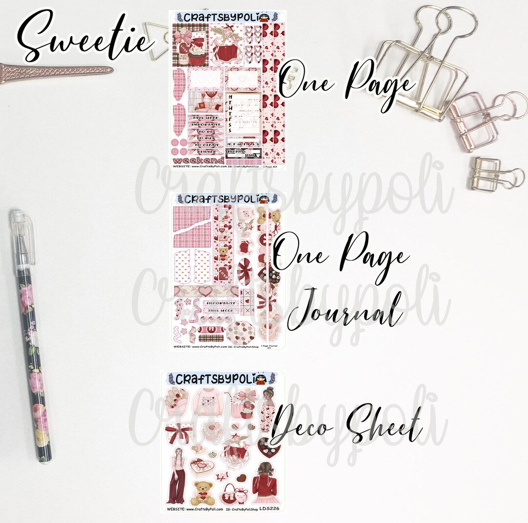 Sweetie Sticker Kit | One Page Journal Deco Sticker Kit | Planning ...