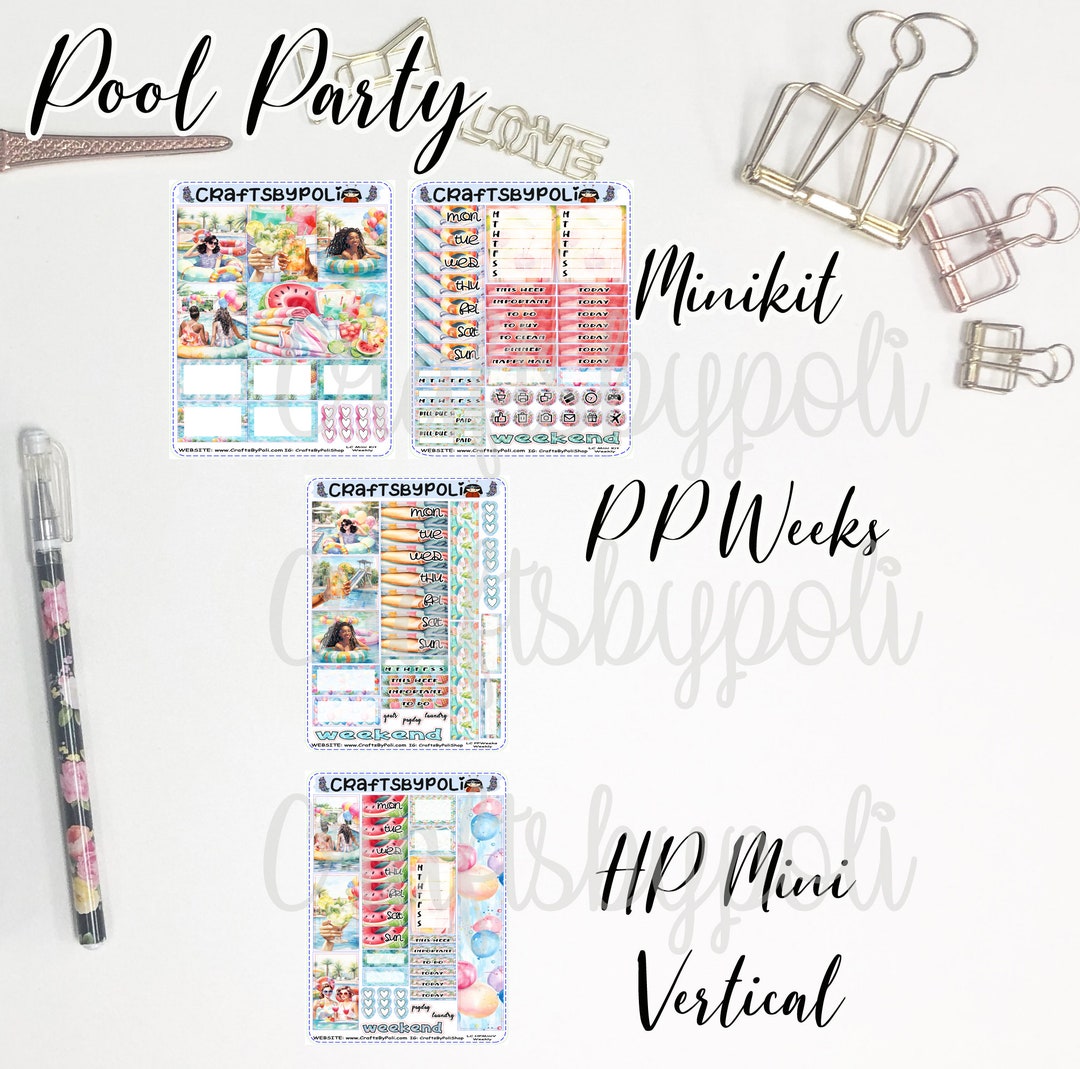 Pool Party Sticker Kit Minikit Minihp Vertical Printpression Weeks ...