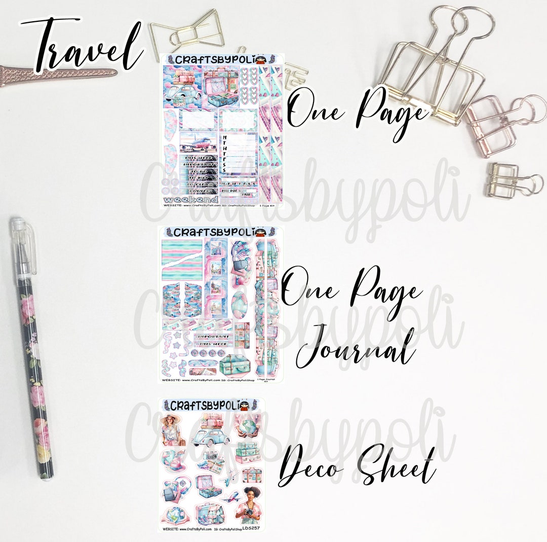 Travel Sticker Kit | One Page Journal Deco Sticker Kit | Planning ...