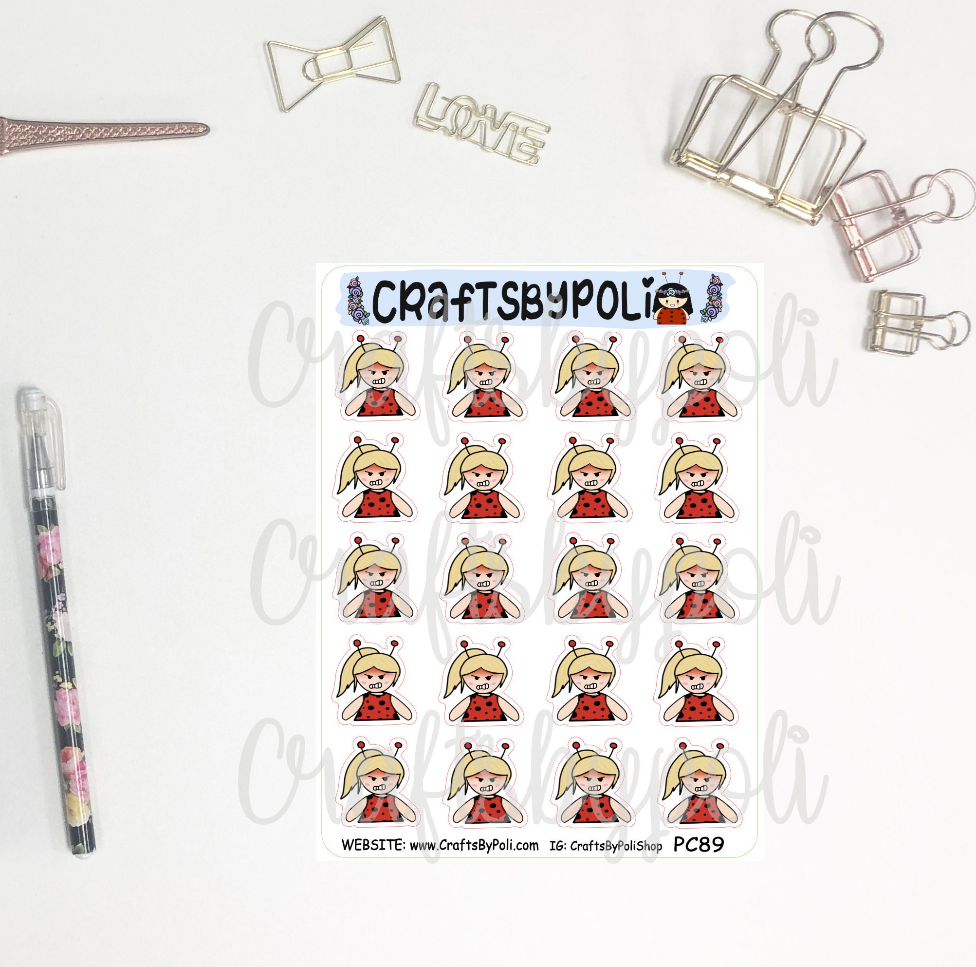 PC89 Poli Angry Furious Stickerjournal Sticker Plan Planner Addict ...