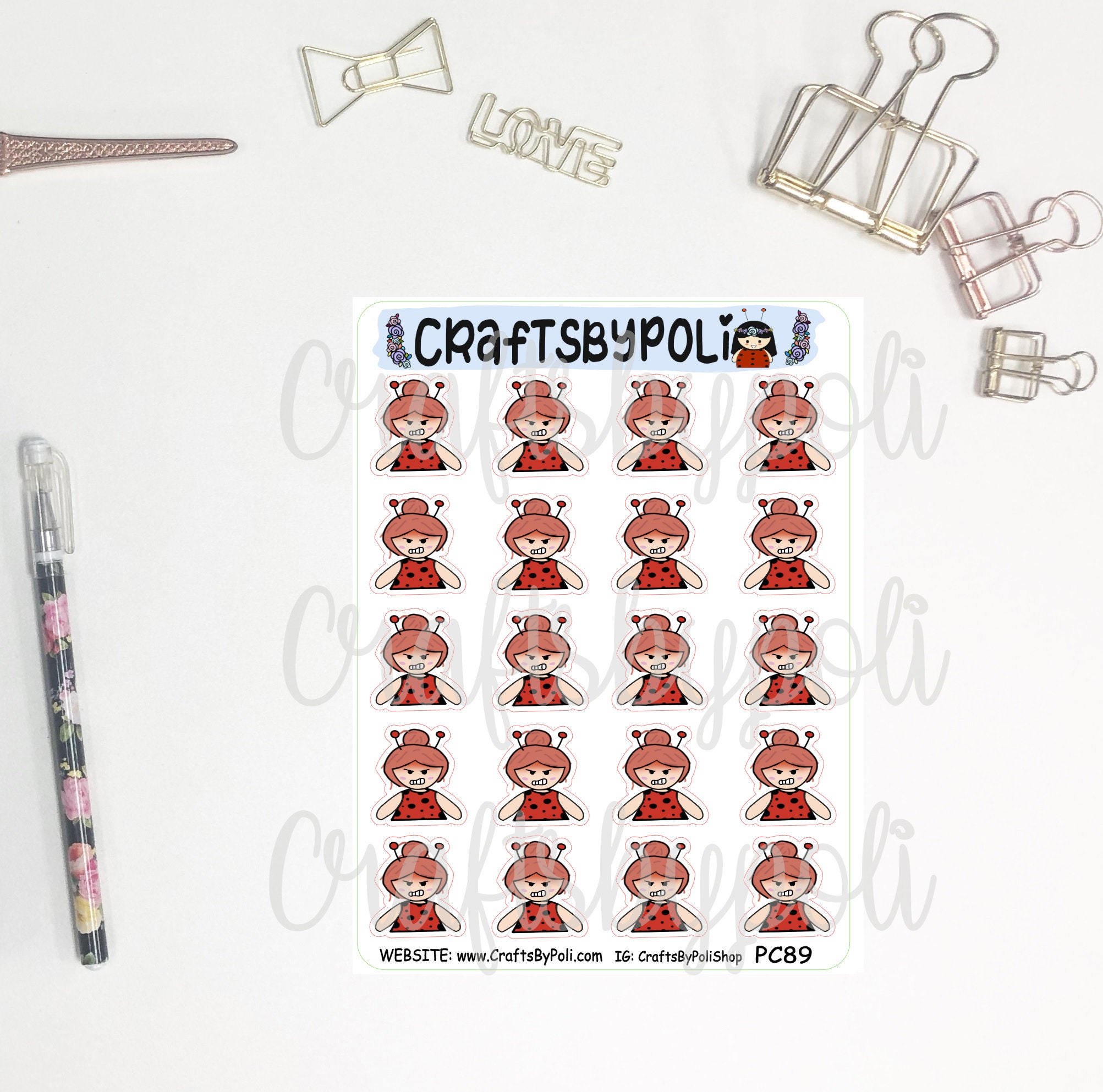PC89 Poli Angry Furious Stickerjournal Sticker Plan Planner Addict ...