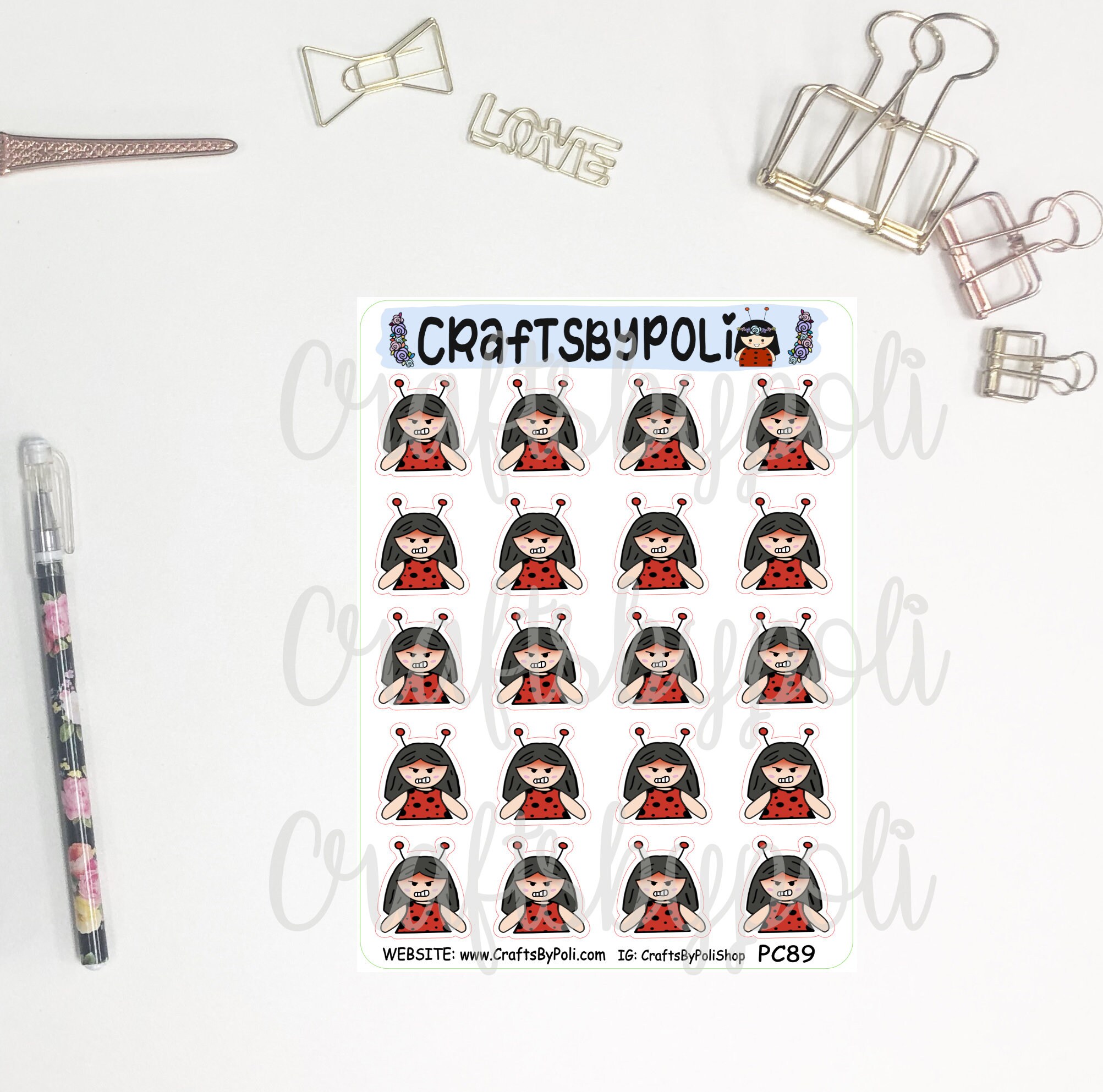 PC89 Poli Angry Furious Stickerjournal Sticker Plan Planner Addict ...