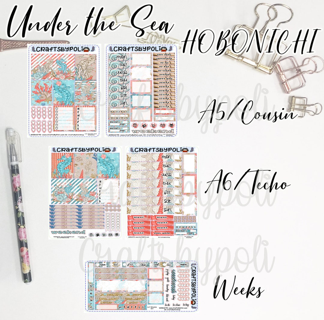 Under the Sea Sticker Kit | Hobonichi Weeks Cousin A6 Sticker Kit ...