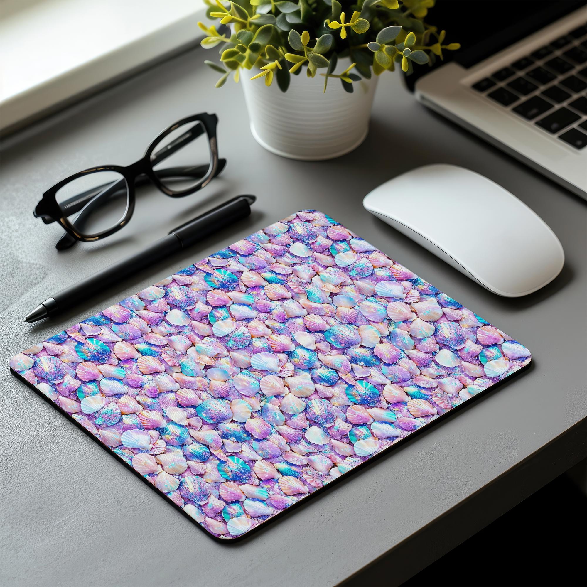 Glitter Pastel Seashells Seamless Pattern Iridescent Digital Paper ...