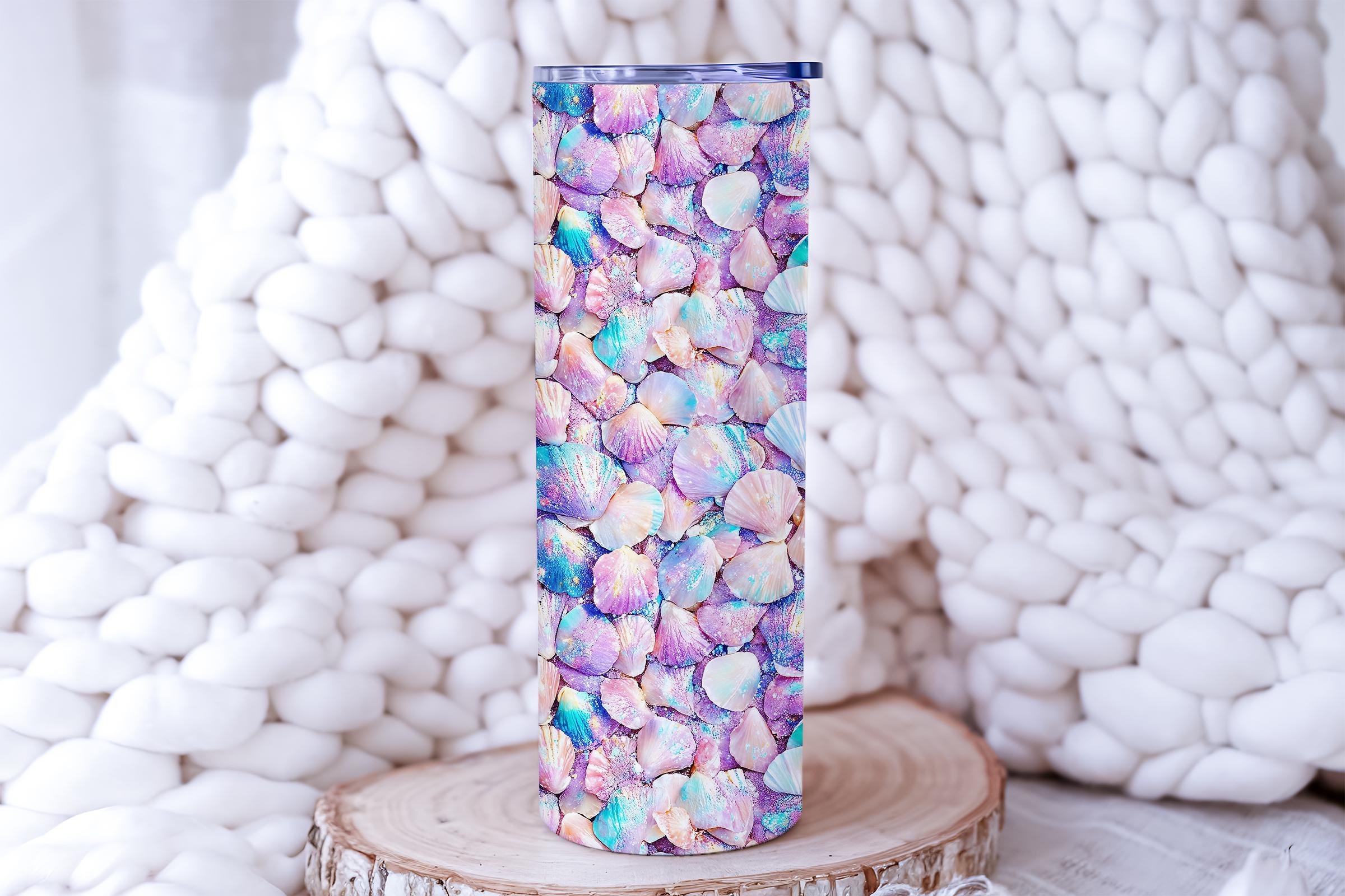 Glitter Pastel Seashells Seamless Pattern Iridescent Digital Paper ...