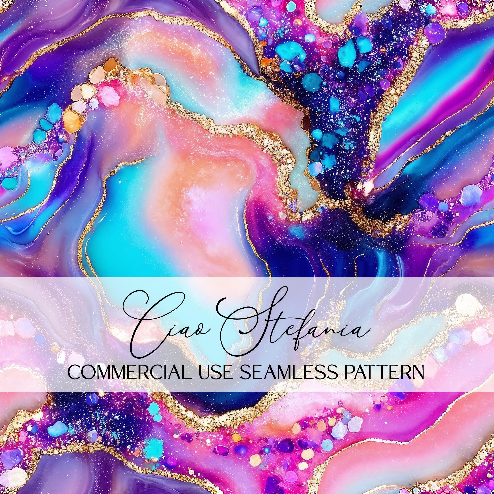 Pastel Glitter Geode Seamless Pattern Digital Crystal Texture Galaxy ...