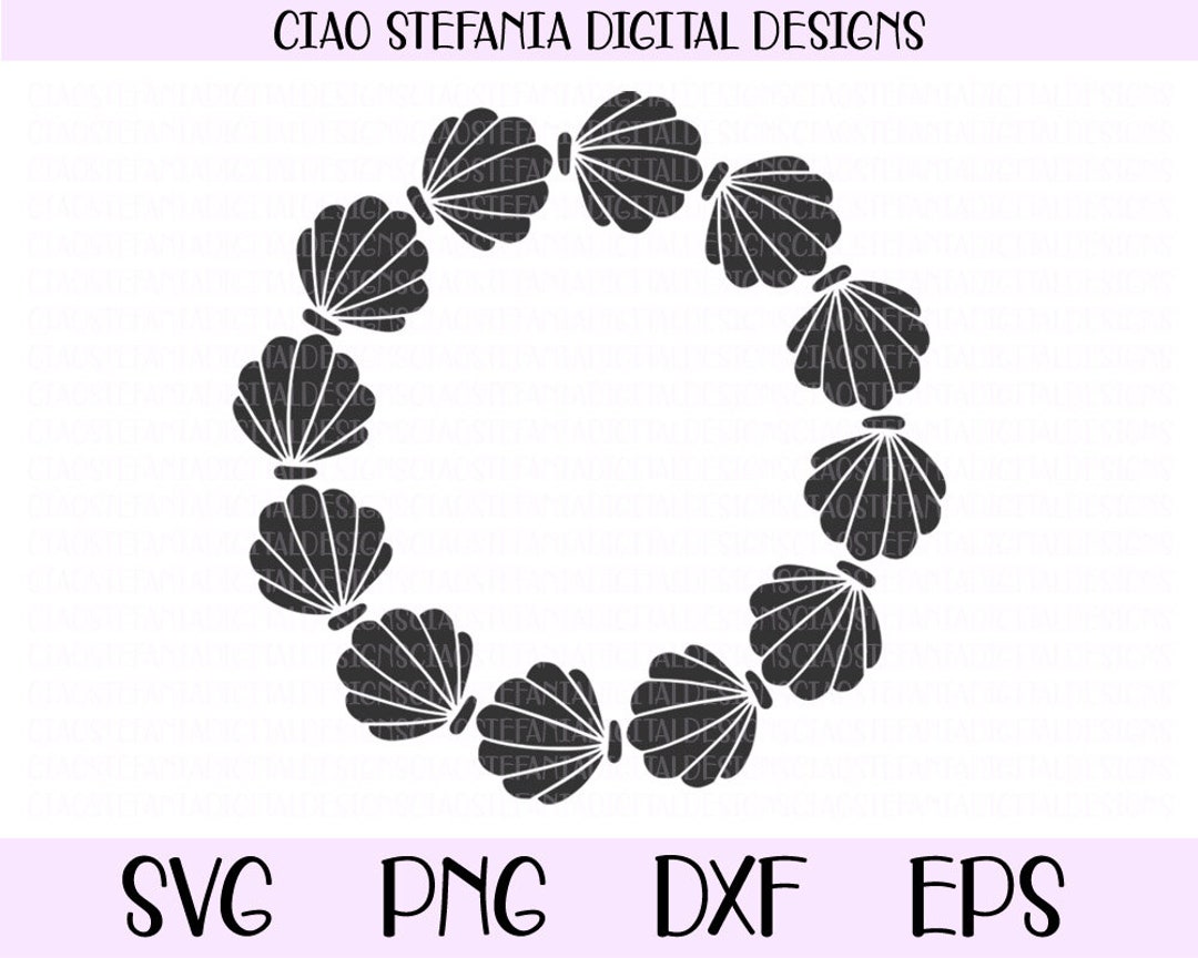 Seashell Wreath SVG, Seashell Monogram SVG, Mermaid SVG, Seashell ...