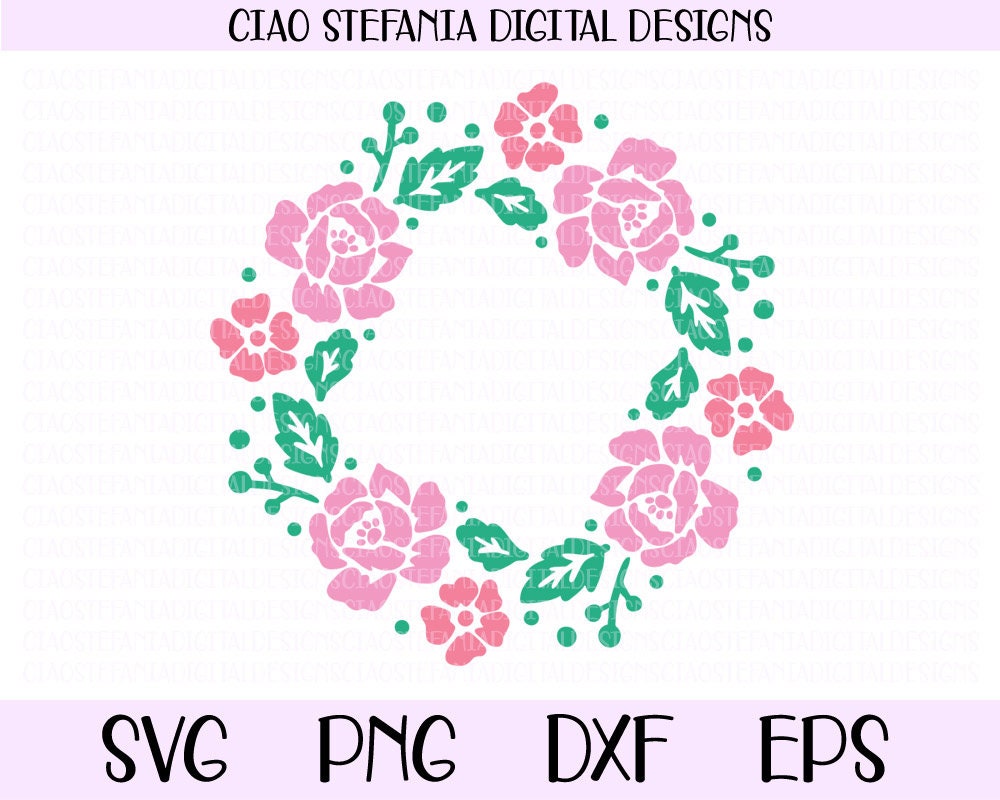 Couronne SVG coupe fichier, fleur couronne fichier SVG, couronne de ...