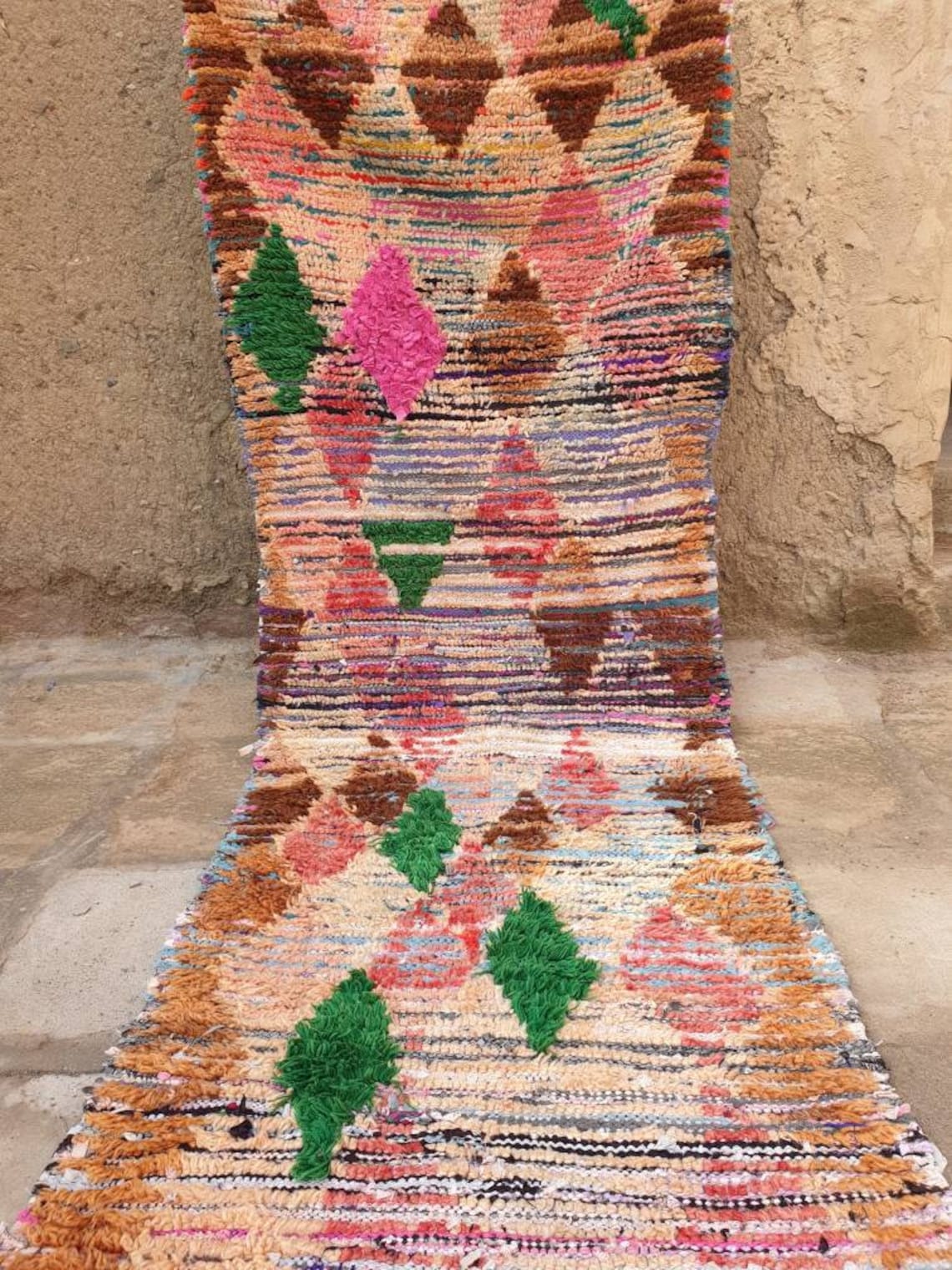Vintage Moroccan Runner Rug 9x3 Ft, Authentic Boujaad Runner, Vintage ...