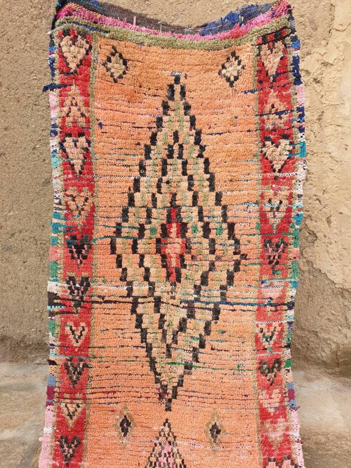 Peach Berber Runner 8x3 Ft Vintage Boujad Runner Handmade - Etsy UK