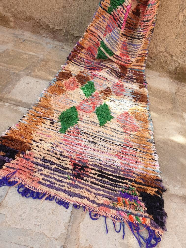 Vintage Moroccan Runner Rug 9x3 Ft, Authentic Boujaad Runner, Vintage ...