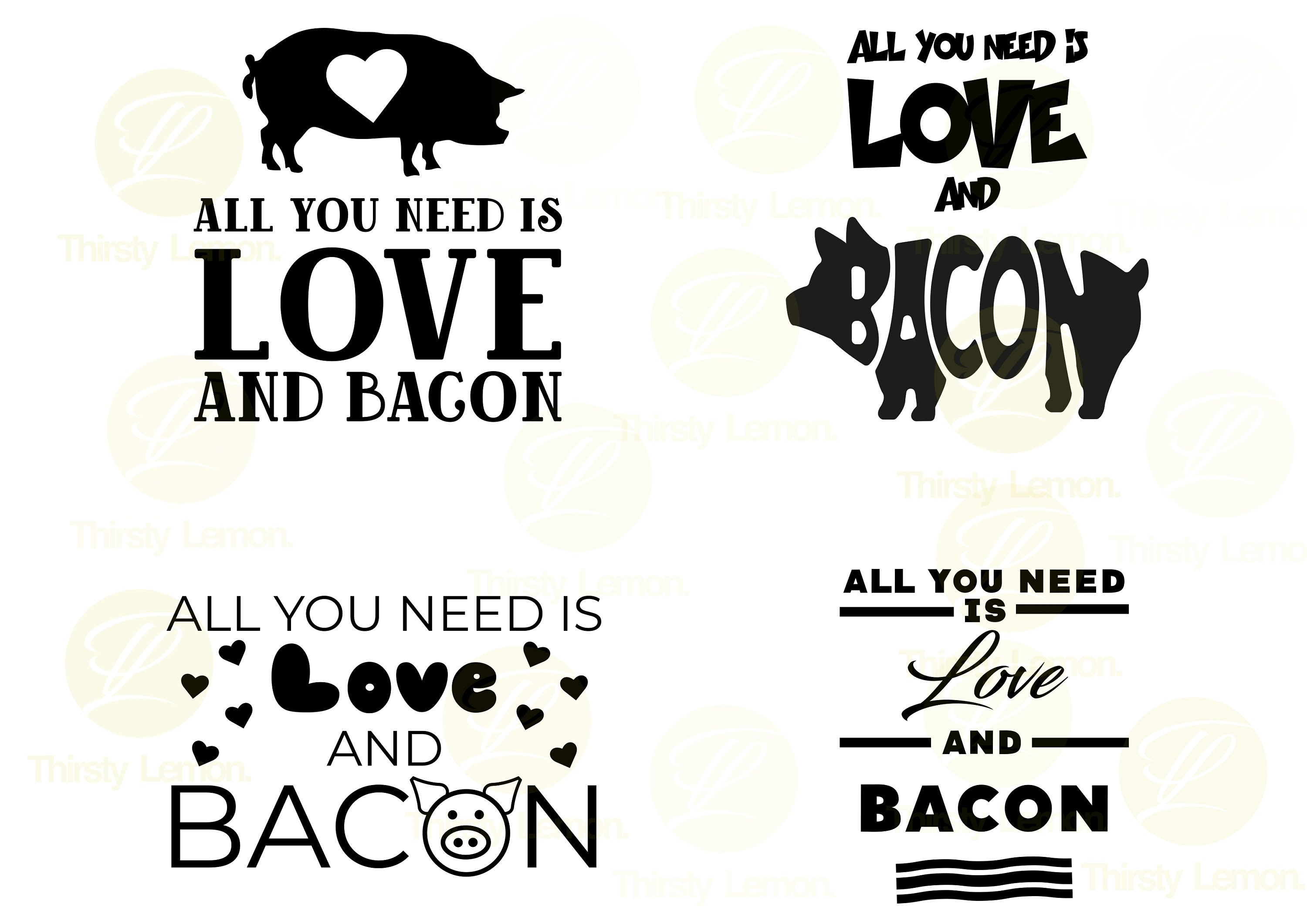 All You Need is Love and Bacon SVG Bundle, Bacon SVG, Bacon Clipart ...