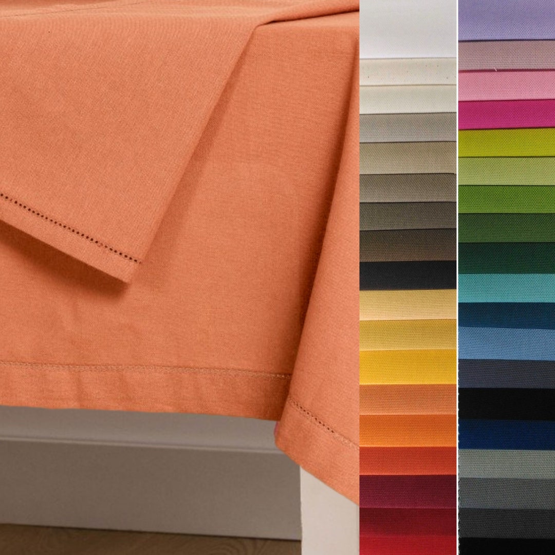 Hemstitched Cotton Tablecloth. Colour of Your Choice! Custom Made. Made ...