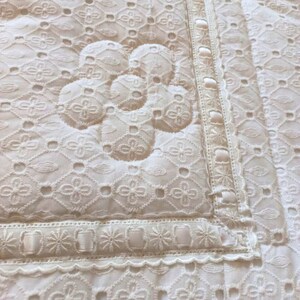 White Broderie Anglaise Bedspread. Romantic Bed Coverlet With Lace ...