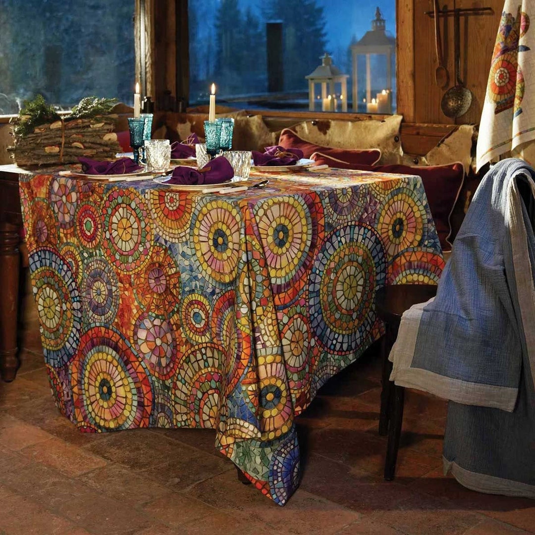 Italian Tablecloth Cotton Colorful Strong Fabric. Tablecloth - Etsy