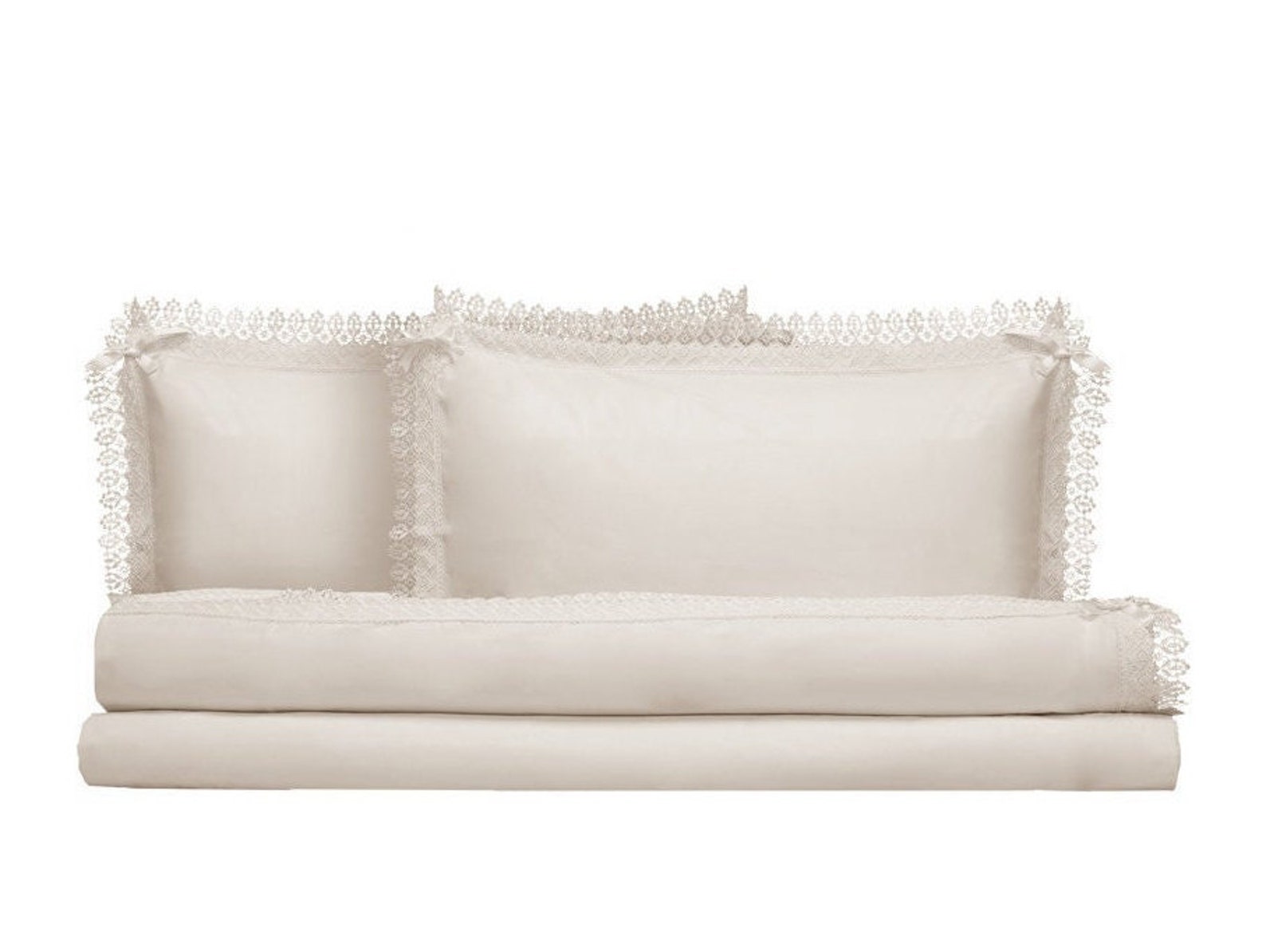Romantic Bedding With Lace Edge.victorian Bedding,white Lace Bedding ...