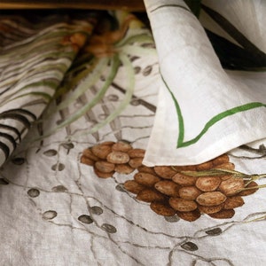 Hemp Tablecloth, Made in Italy, Rustic and Country Style, Brown and ...