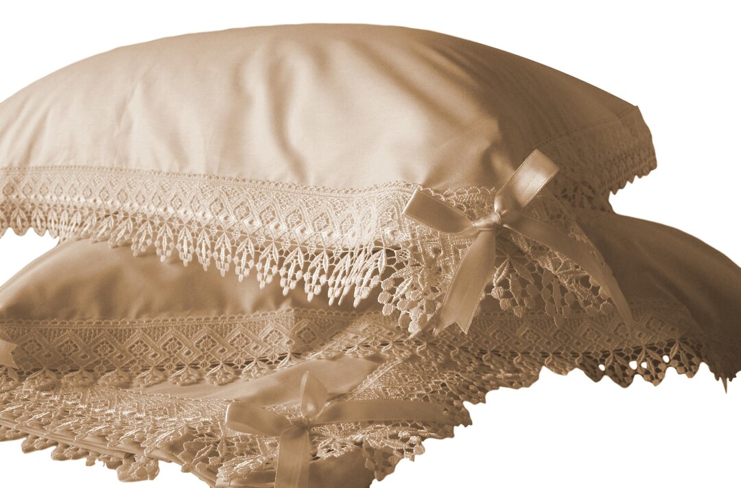 Romantic Bedding With Lace Edge.victorian Beddingwhite Lace - Etsy