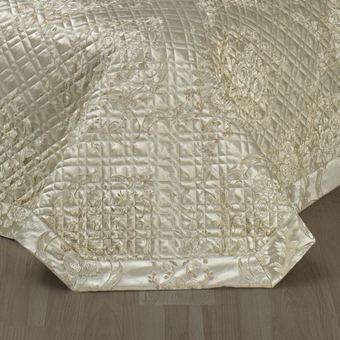 Luxury Bedspread With Rhinestones. Quilt Gold Color. Luxury Coverlet ...