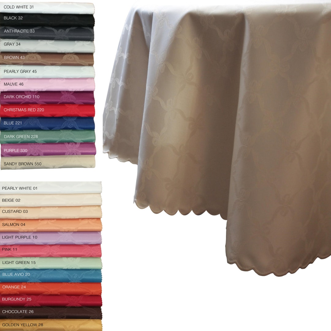Stain Resistant Tablecloth, Round or Oval, Polyester Tablecloth, No ...