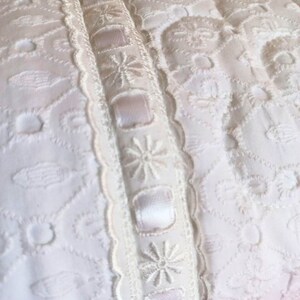 White Broderie Anglaise Bedspread. Romantic Bed Coverlet With Lace ...