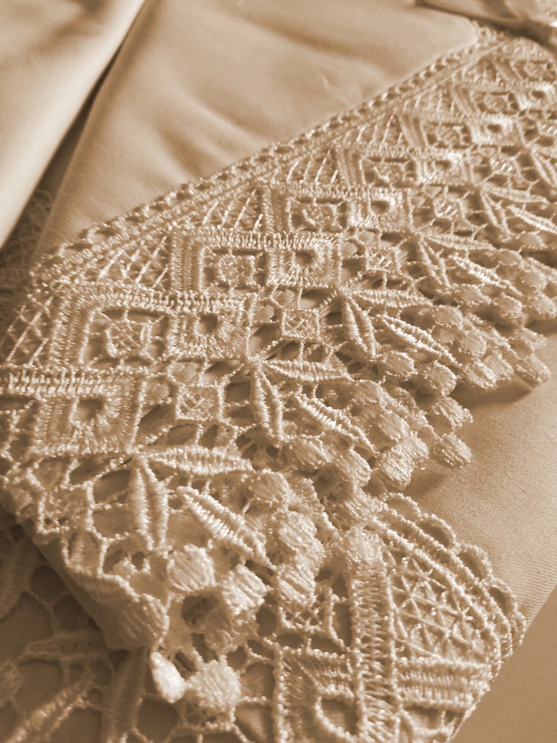 Romantic Bedding With Lace Edge.victorian Beddingwhite Lace | Etsy