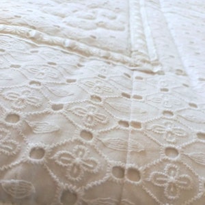 White Broderie Anglaise Bedspread. Romantic Bed Coverlet With Lace ...