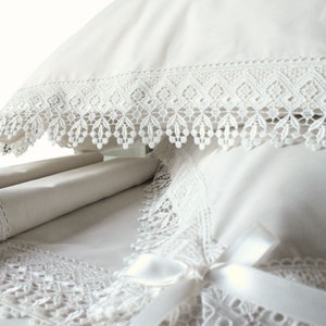 Romantic Bedding With Lace Edge.victorian Bedding,white Lace Bedding ...