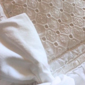 White Broderie Anglaise Bedspread. Romantic Bed Coverlet With Lace ...