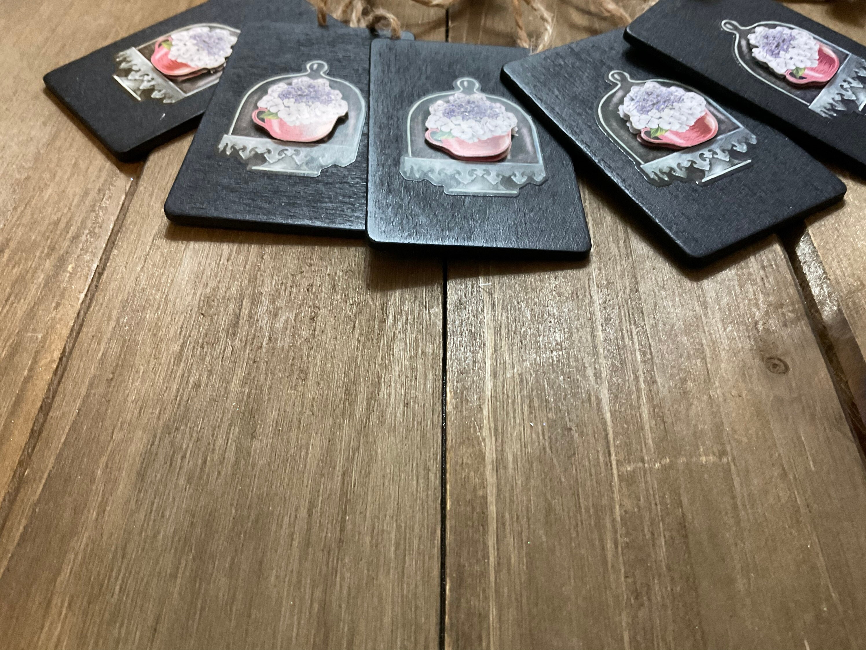 Floral Chalkboard Favor Tags, Table Decor, Banner, Tea Party Favor Tags ...