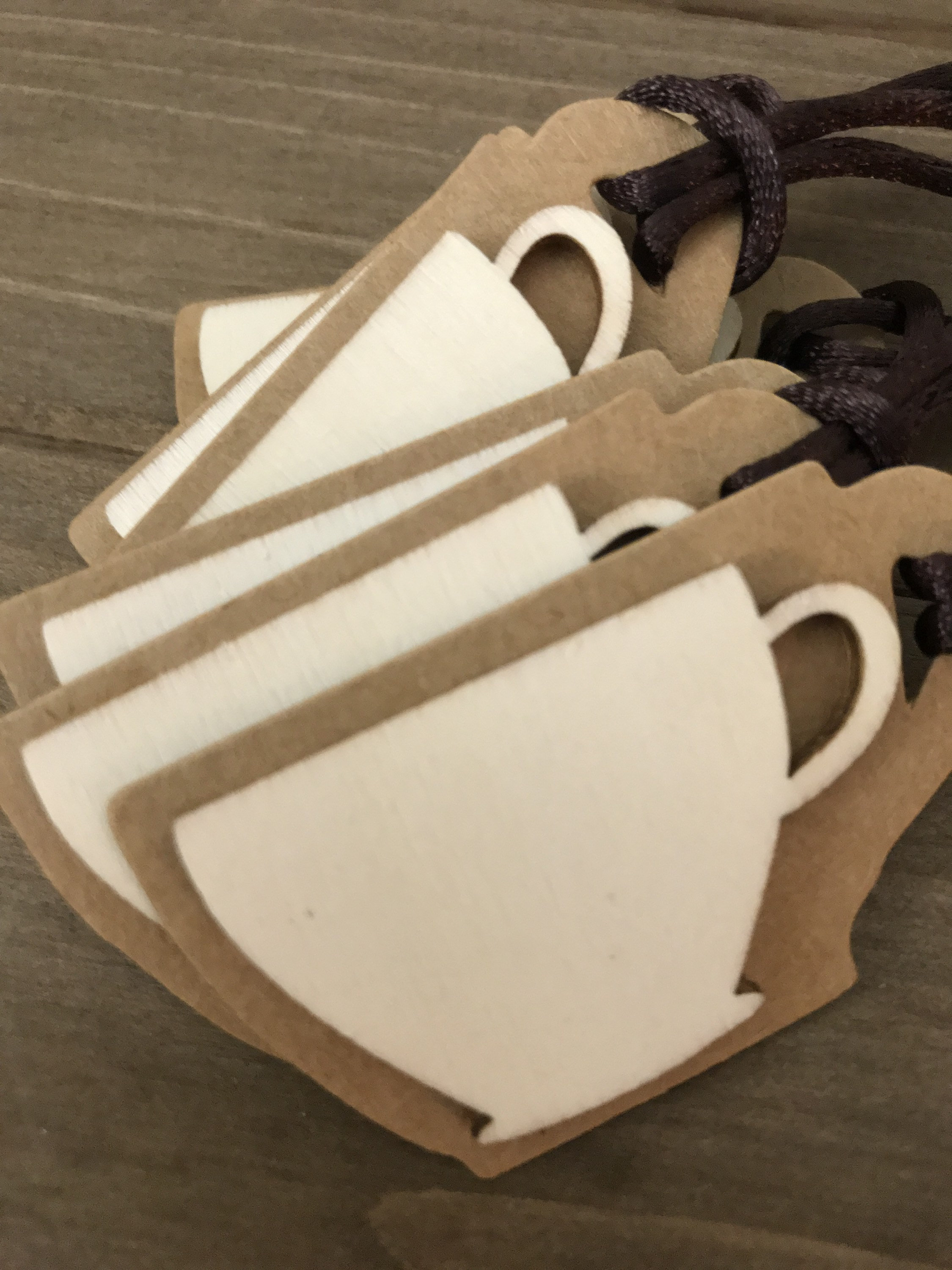 Set of 12 Tea/coffee Party Cup Favor Tags, Birthday Tags, Ornaments ...