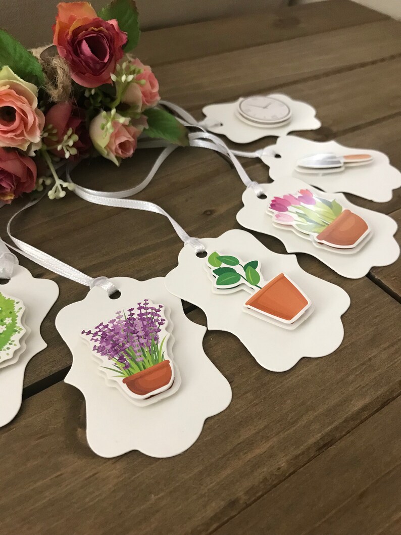 Set of 7 3D Floral Gift Tags, Garden Parties, Birthdays, Tea Party ...