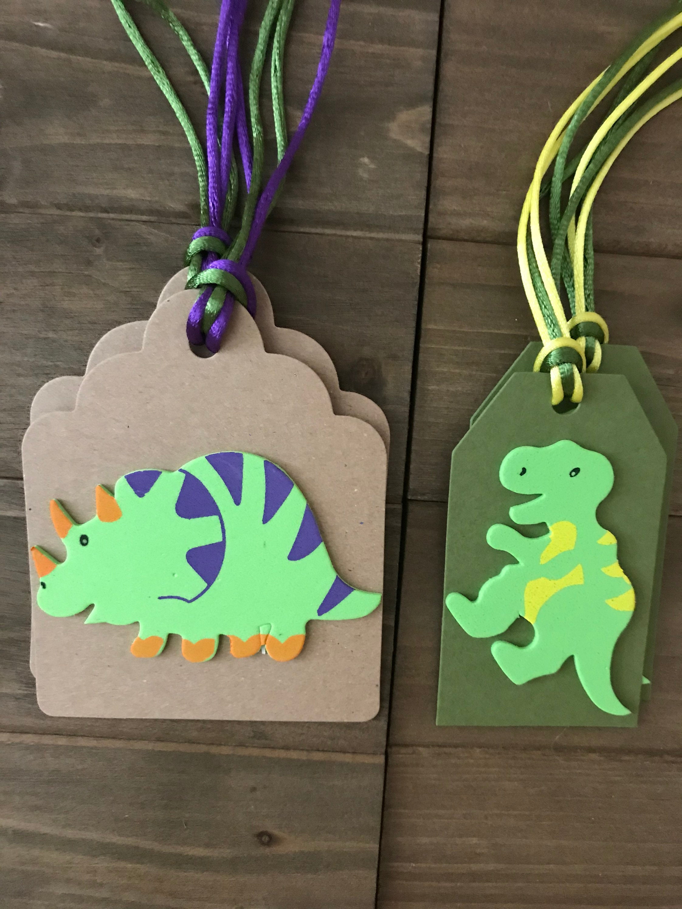 Set of 12 Large Dinosaur Birthday Party Favor Tags, Birthday Banner ...