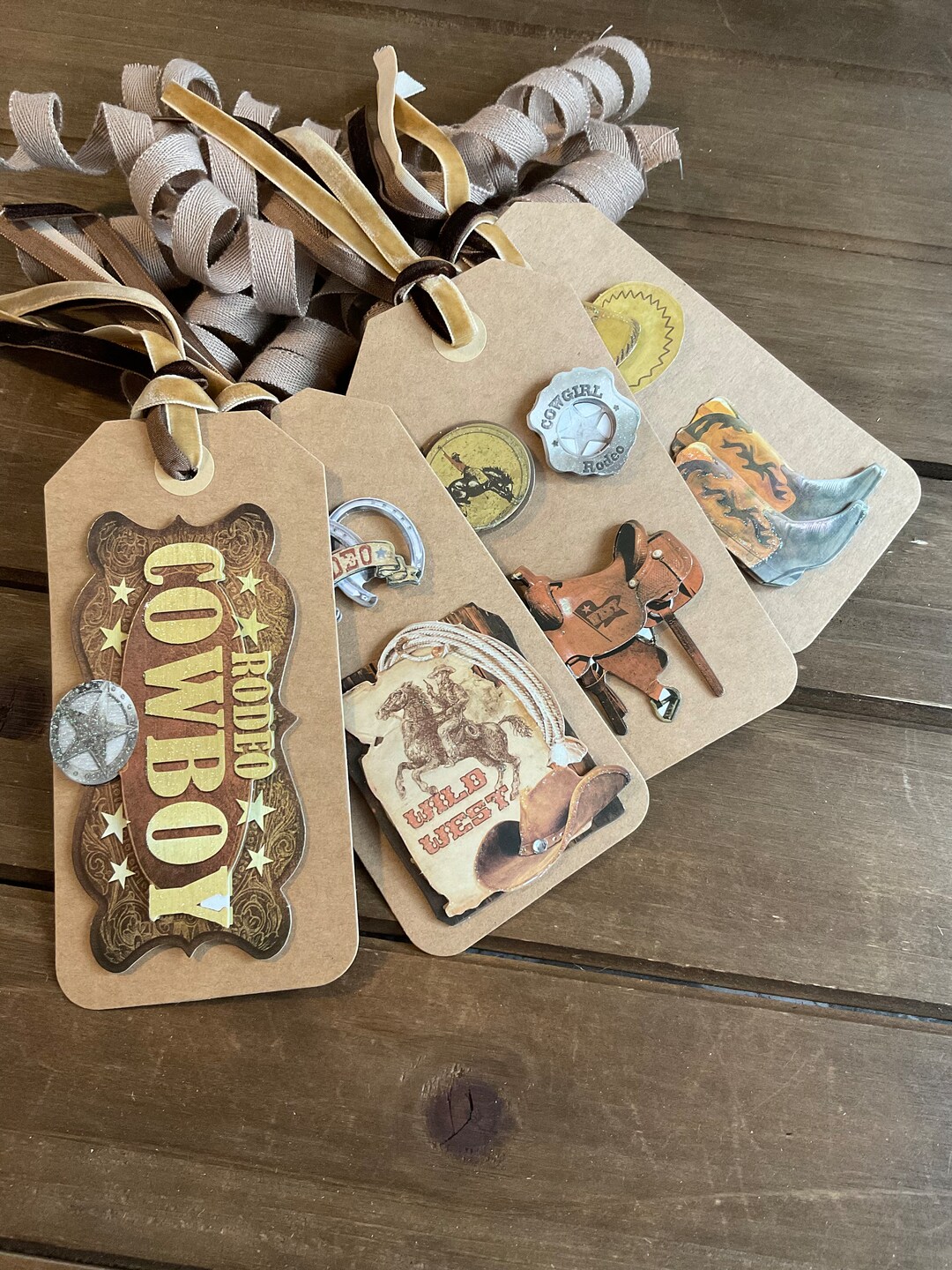 Cowboy Gift Giving Tags, Table Decor, Banner, Vacation Favor Tags ...