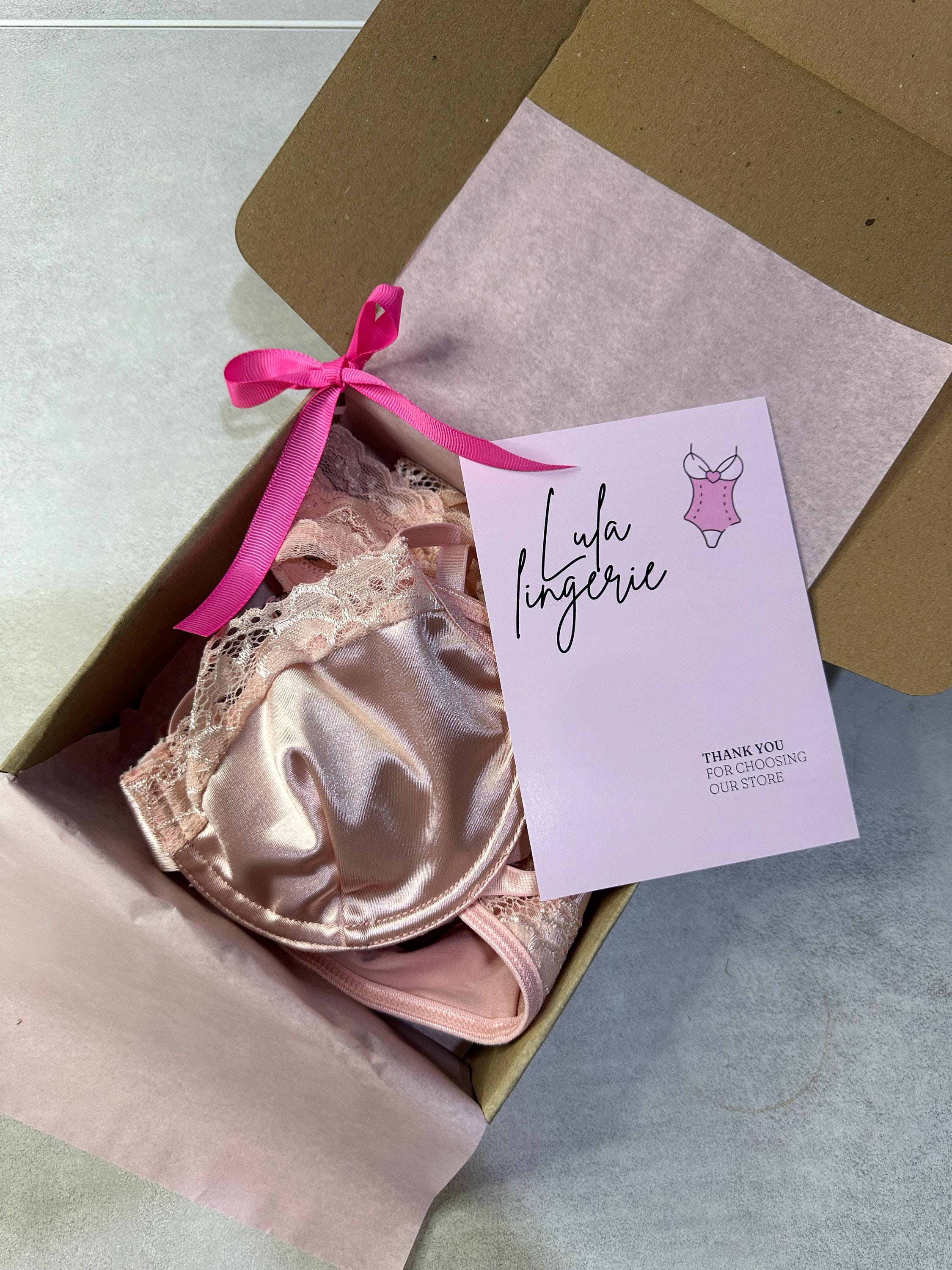 A Set of Lingerie Made of Transparent Mesh, Trendy Classic Pink ...