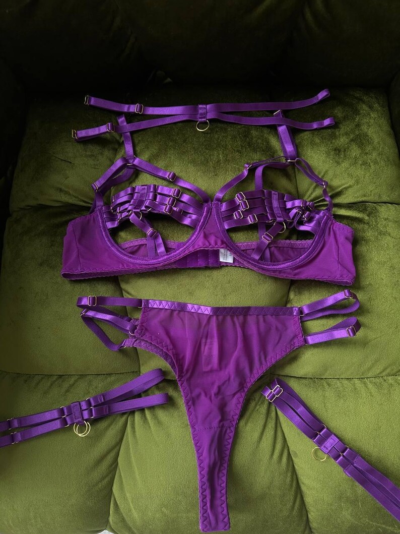 Purple Sexy Lingerie Set Lingerie Made Of Mesh Sexy Lingerie Set