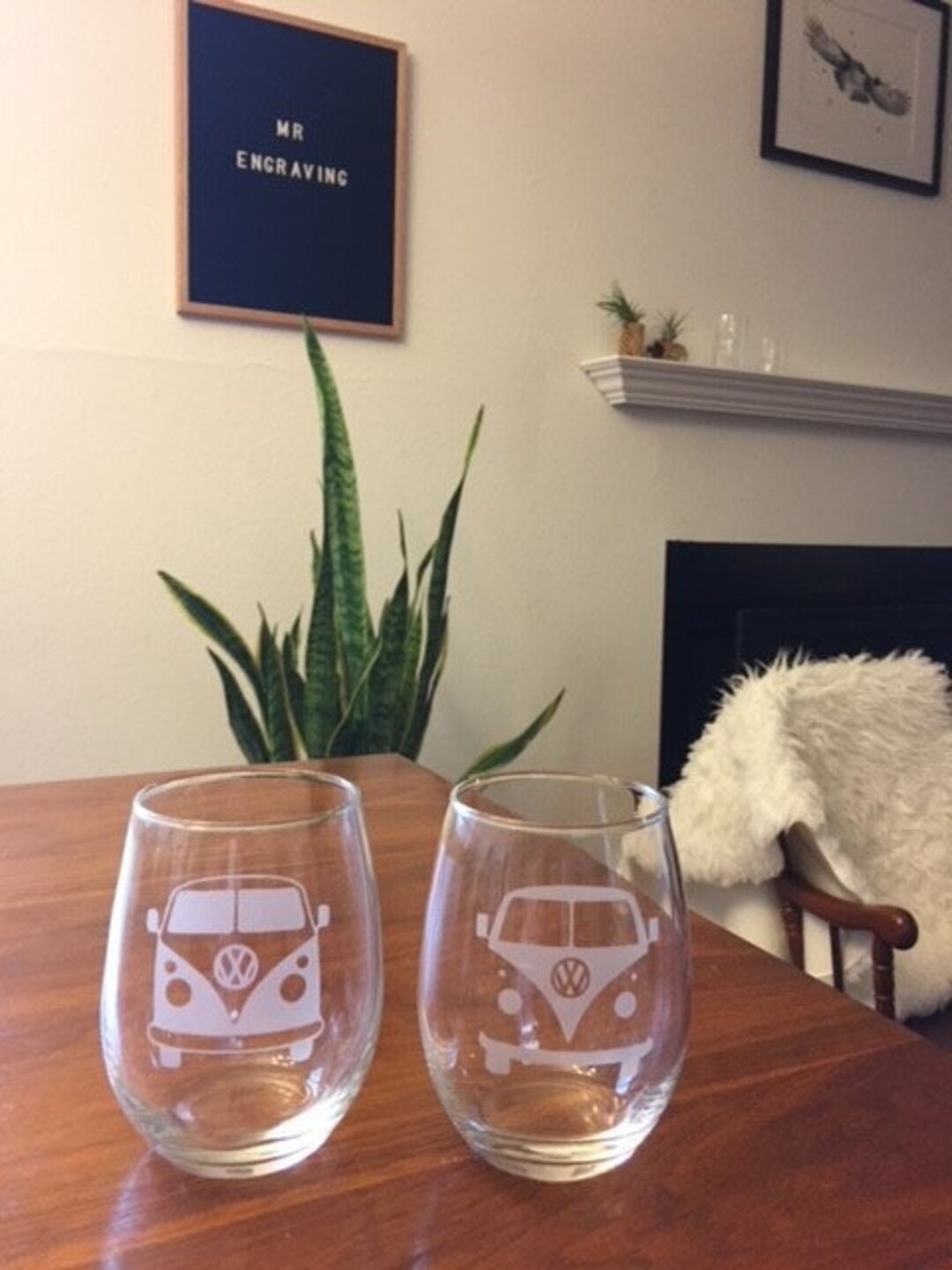 Custom Etched Stemless Wine Glass, Sandblasted Glass, Personalized ...