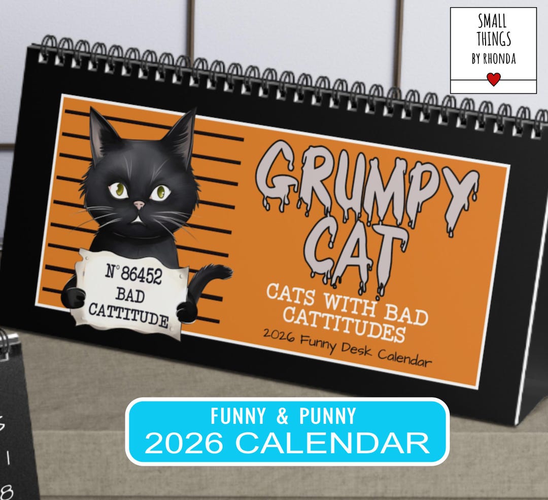 Grumpy Cats With Cattitude 2026 Desk Calendar - Etsy