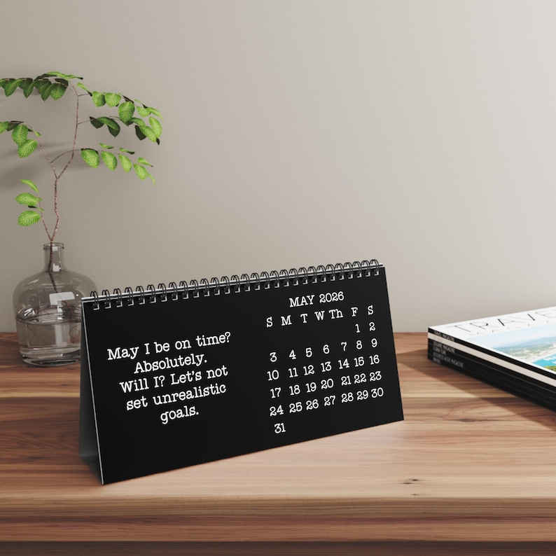 Funny Calendar for Chronically Late - 2026 Desktop Calendar | Employee ...