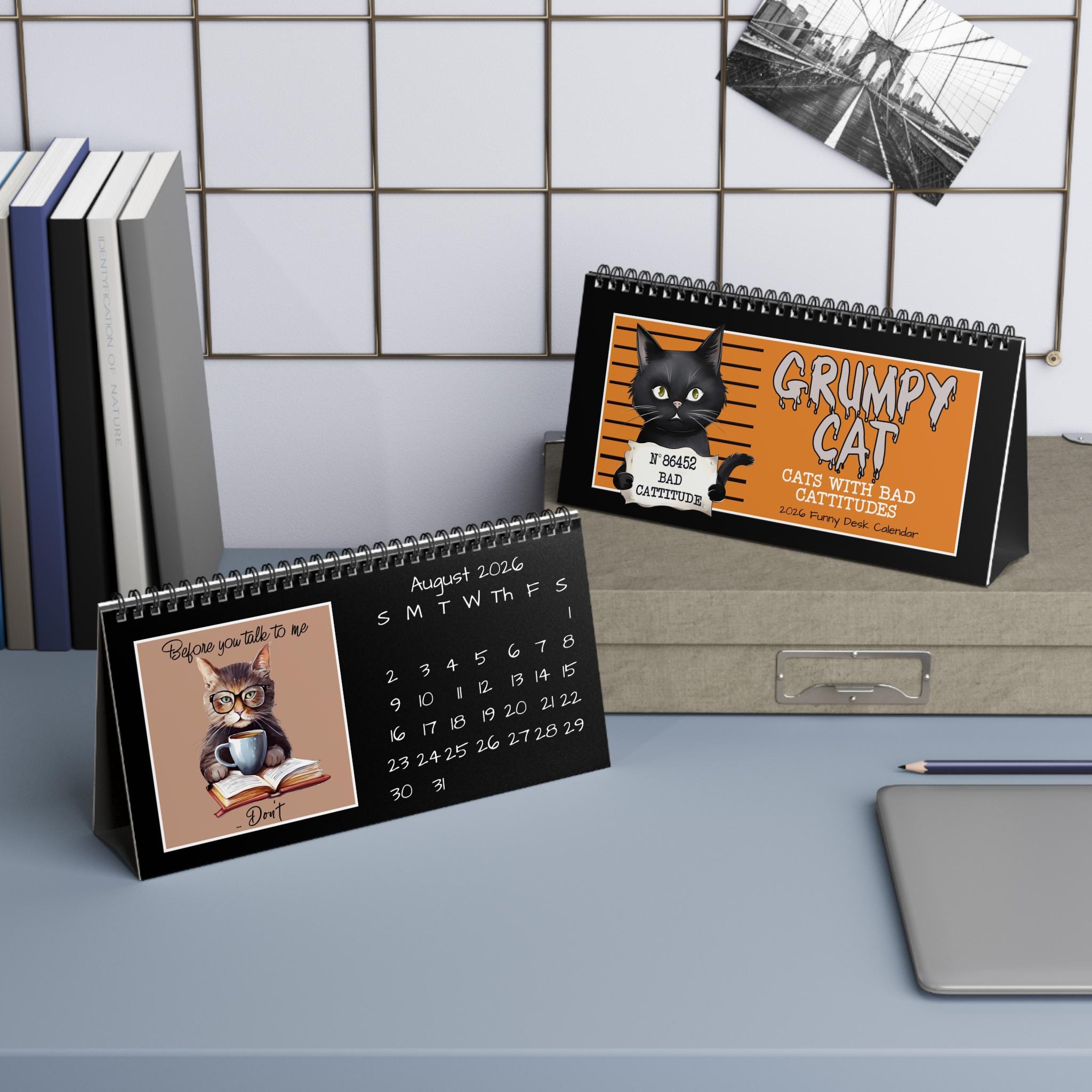 Grumpy Cats With Cattitude 2026 Desk Calendar - Etsy