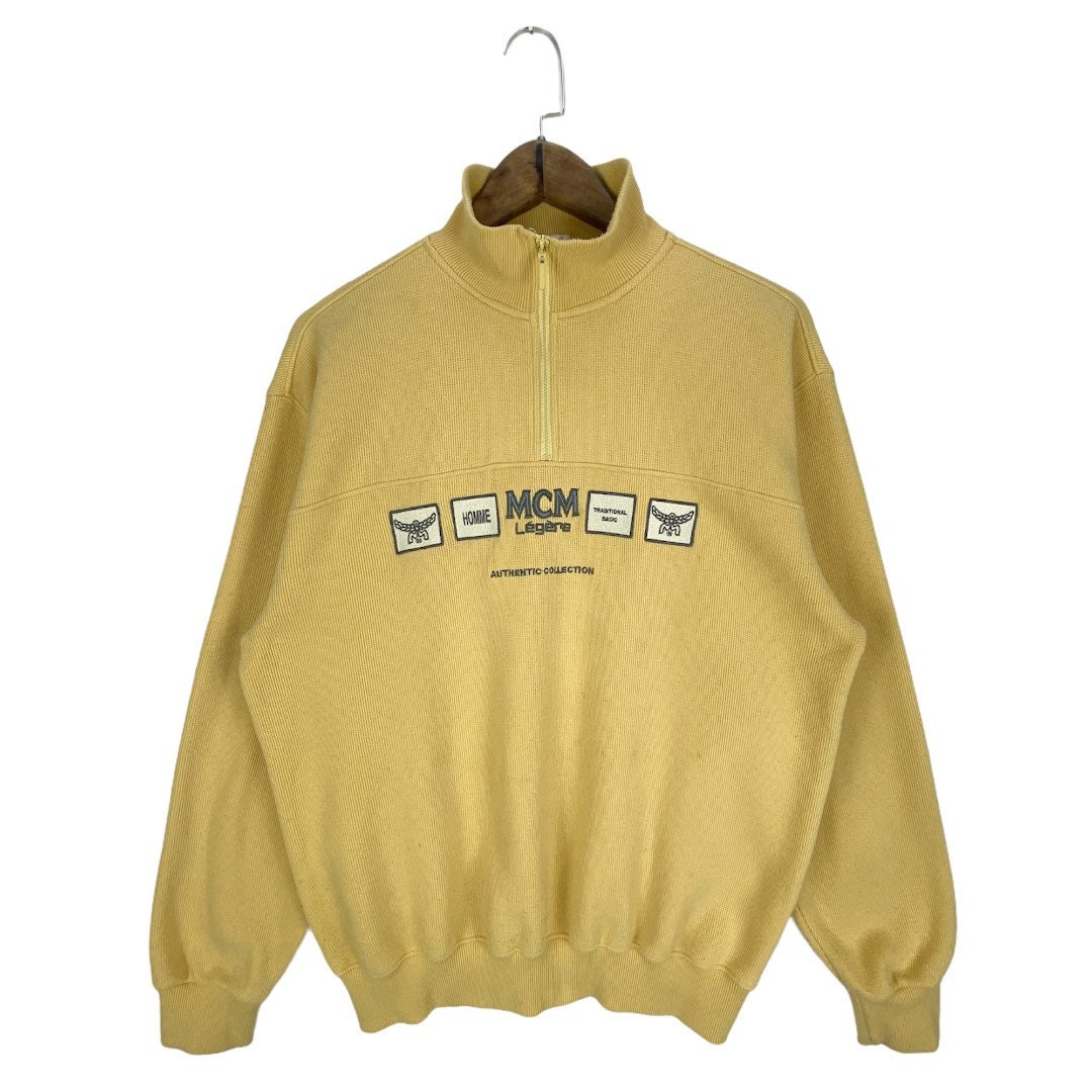 Vintage MCM Legere Authentic Collection Halfzip Sweatshirt Embroidery ...