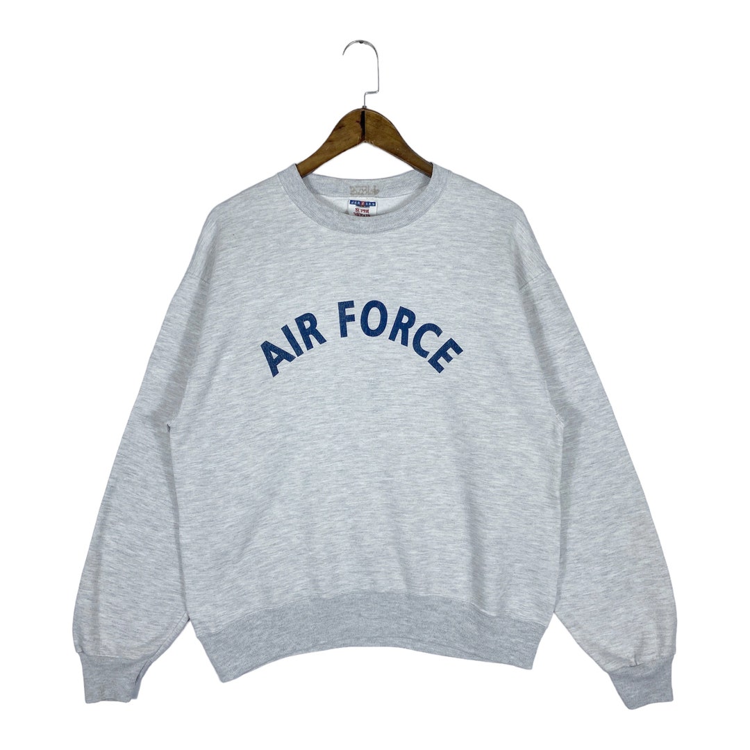 Vintage 90s USAF Sweatshirt, Grey Crewneck Pullover, Made in USA, Size ...