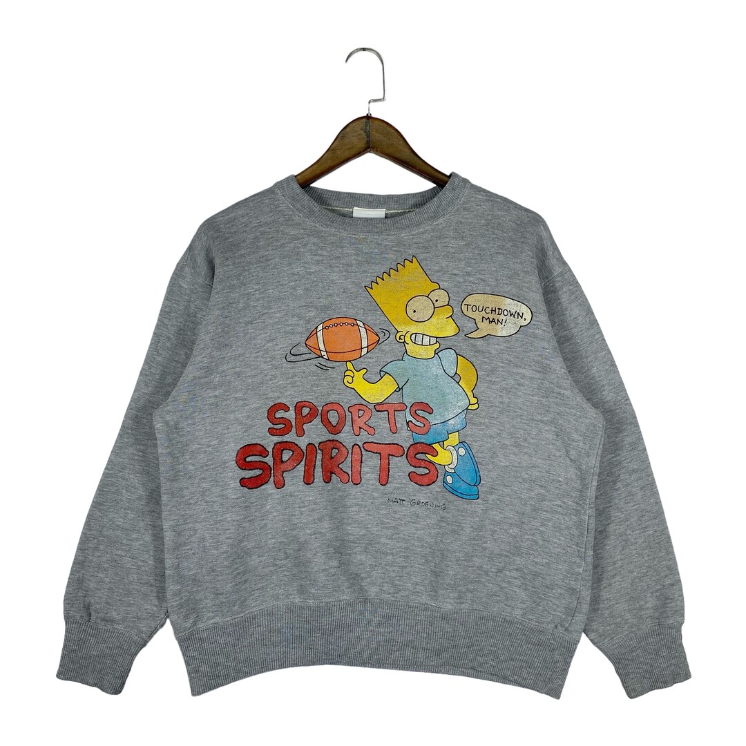 Vintage 90s Bart Simpson Sweatshirt Crewneck Grey Big Logo Pullover ...